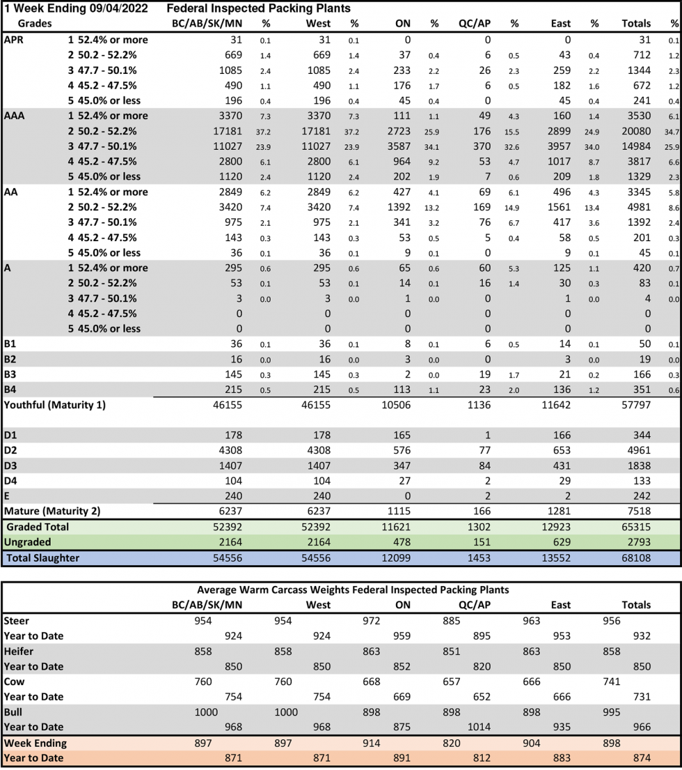 Slaughter & Grading Statistics | Canadian Beef Grading Agency